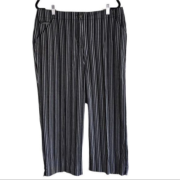 Chico's | Pants & Jumpsuits | Chicos Additions Black White Striped ...